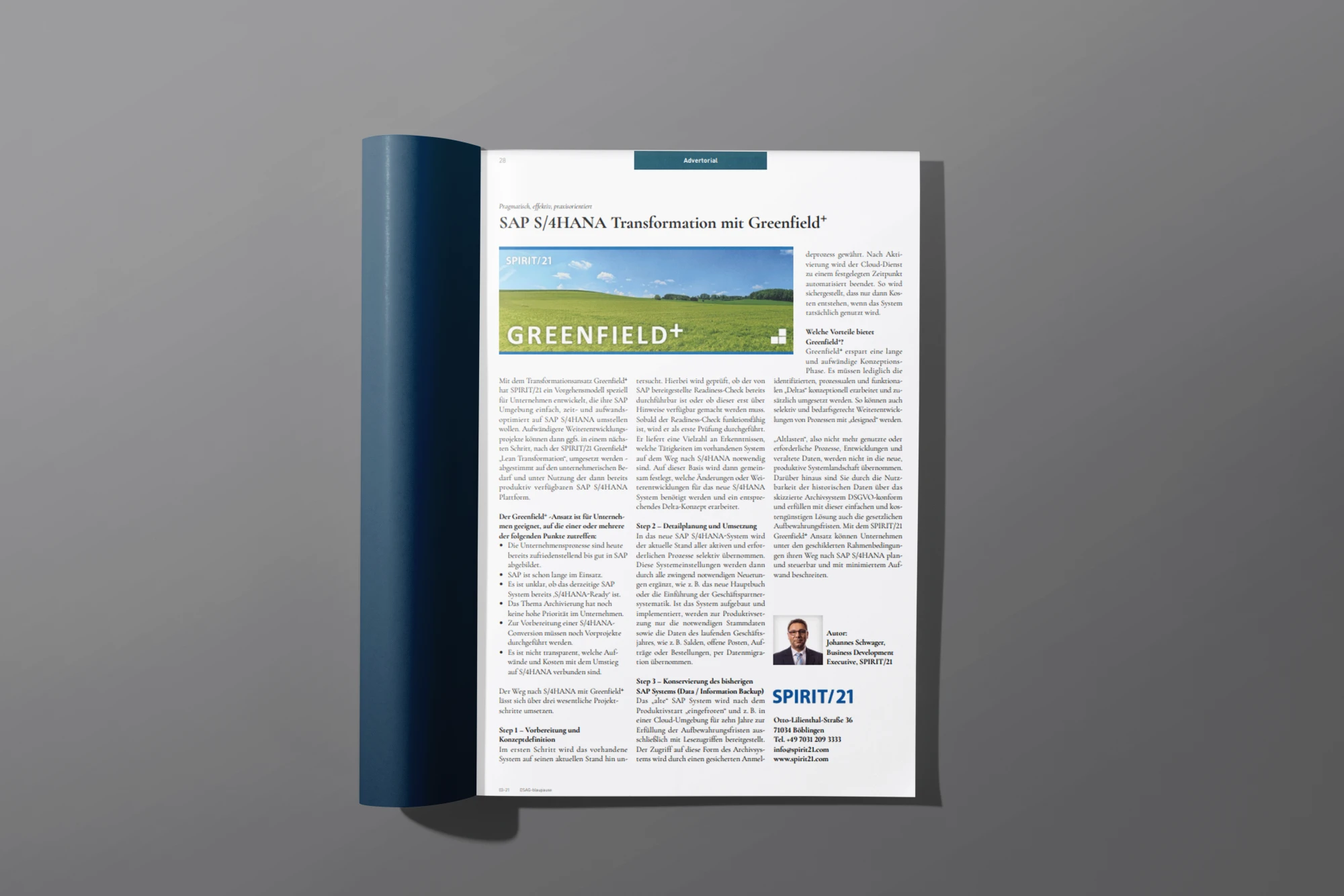 SPIRIT/21 · SAP S/4HANA Transformation mit Greenfield